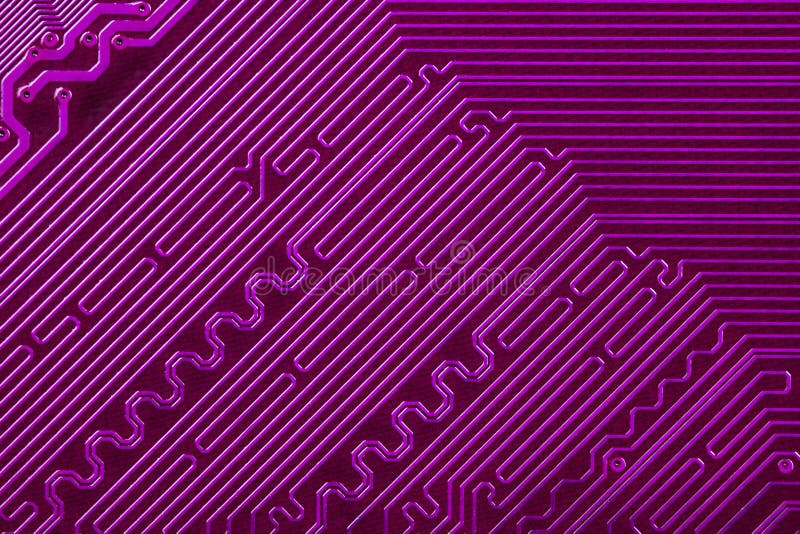 Violet Electronic Circuit Board, Paths Stock Photo - Image of ...
