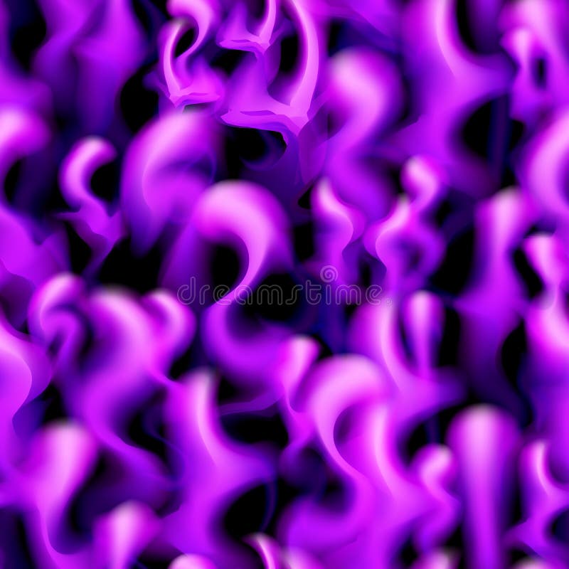 Violet Fire Seamless Pattern Background. Stock Vector - Illustration of ...