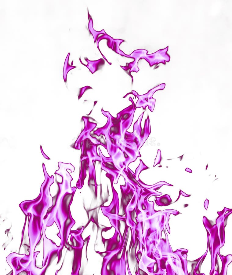 Violet Flame Fire On A White Background Stock Image - Image of spot ...