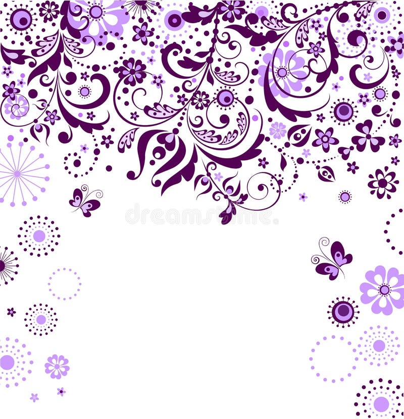 Violet floral card stock vector. Illustration of cartoon - 54679358
