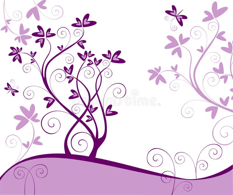 Violet floral card stock vector. Illustration of mother - 55345790