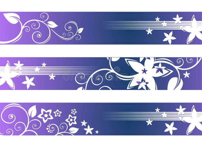Violet floral banner stock illustration. Illustration of ornamental ...