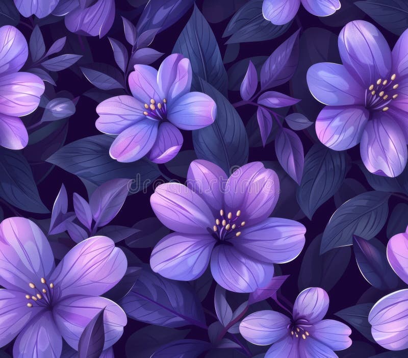 Violet Floral Patterns AR Tile Background for Interior Design ...