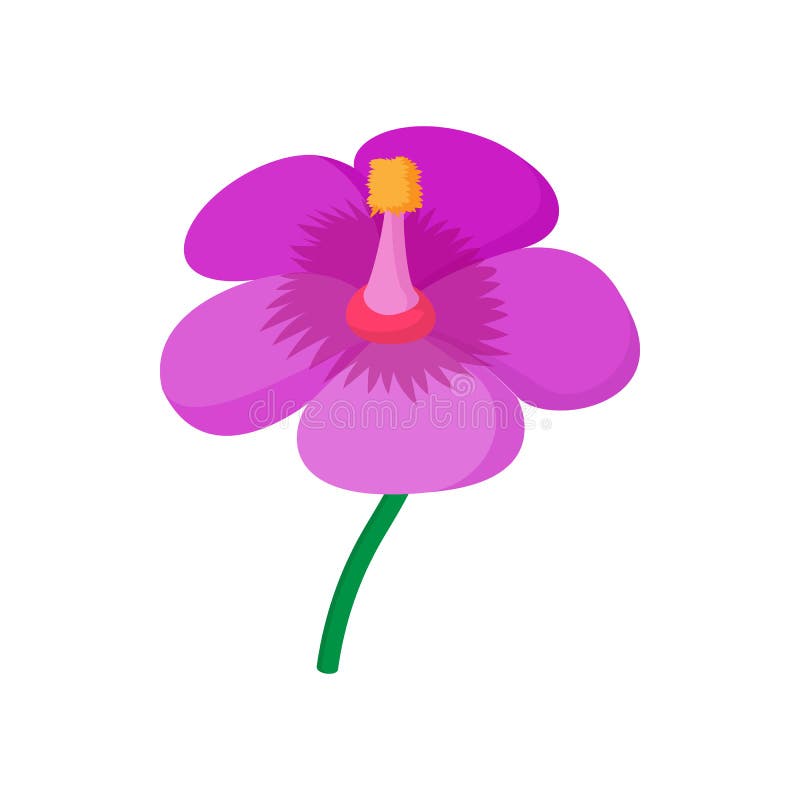 Violet Flower Icon, Cartoon Style Stock Vector - Illustration of flora ...