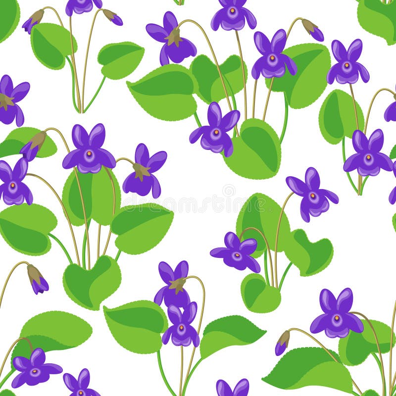 Violet Flowers Pattern stock vector. Illustration of flat - 64860372
