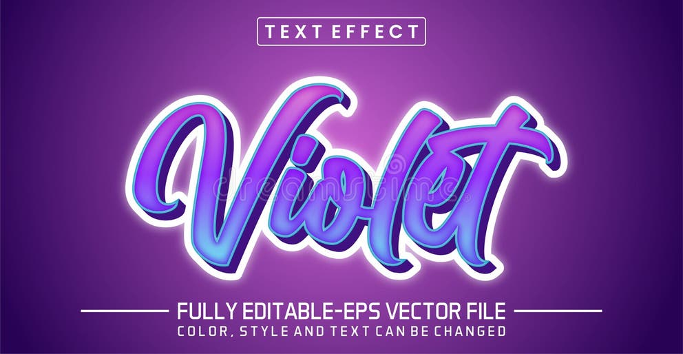 Violet Font Text Effect Editable Stock Vector - Illustration of title ...