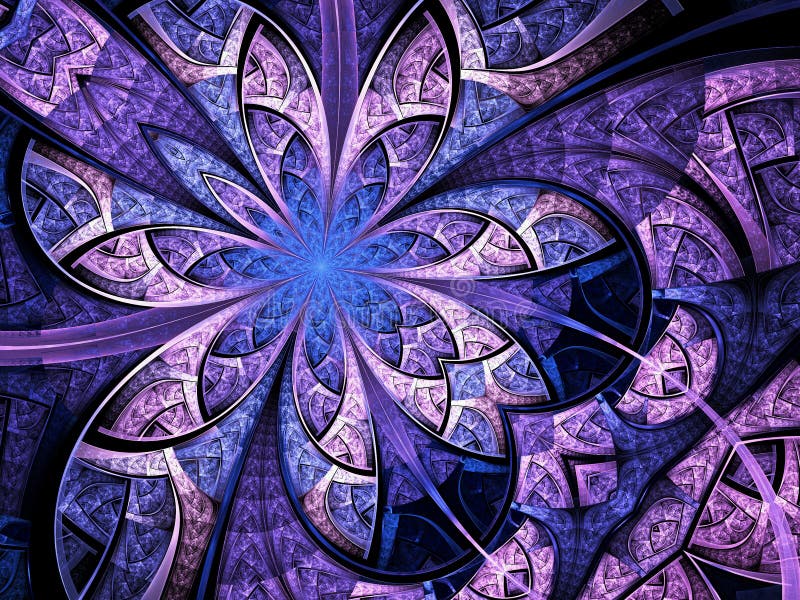Violet fractal flower stock illustration. Illustration of creative ...