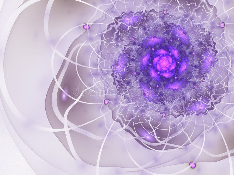 Violet fractal flower stock illustration. Illustration of ethereal ...