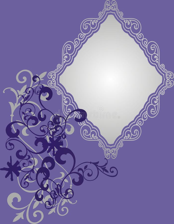 Violet floral frame stock illustration. Illustration of butterfly - 5689074