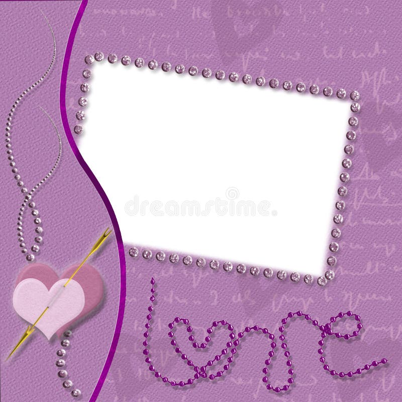 Violet frame love stock illustration. Illustration of beads - 12884806