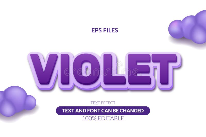 Violet Fun Happy Enjoy Bright Editable Font. Eps Vector File Stock ...