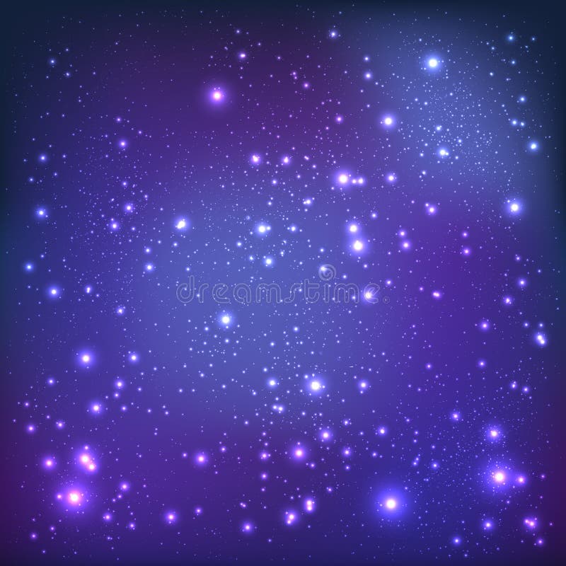 Violet Galaxy Background with Light, Stars. Vector Illustration Stock ...