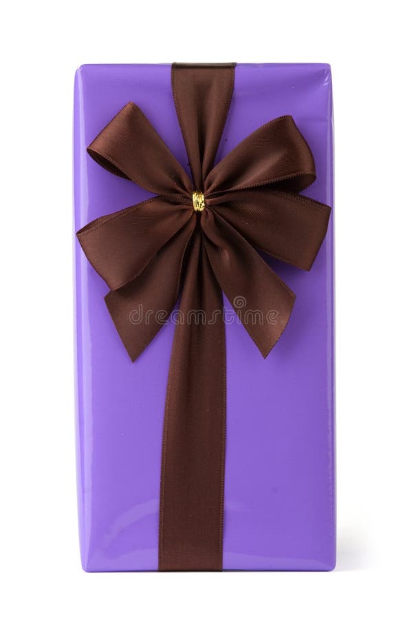 Violet Gift Box with Ribbon. Stock Image - Image of party, birthday ...