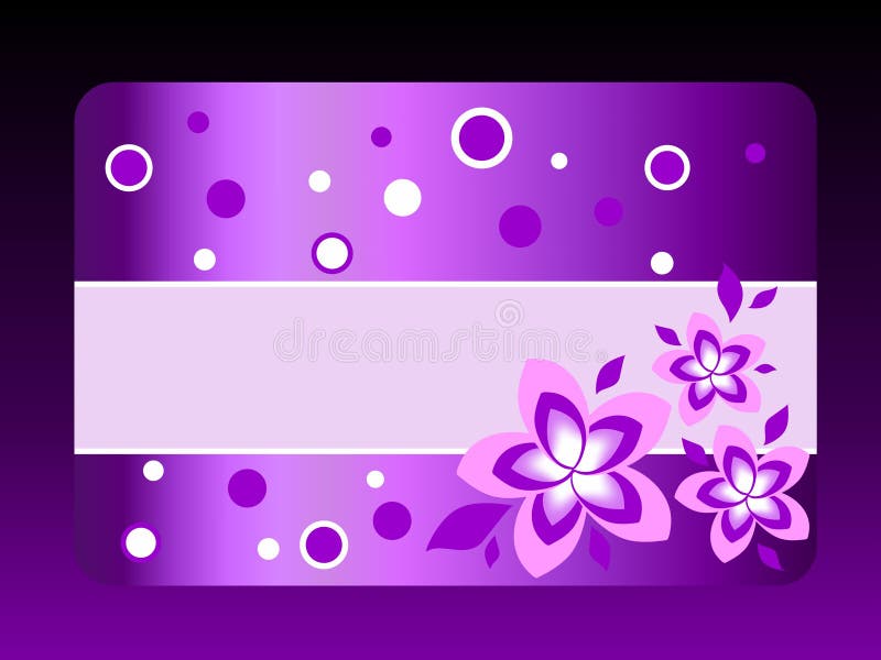 Violet gift card stock vector. Illustration of service - 21802381