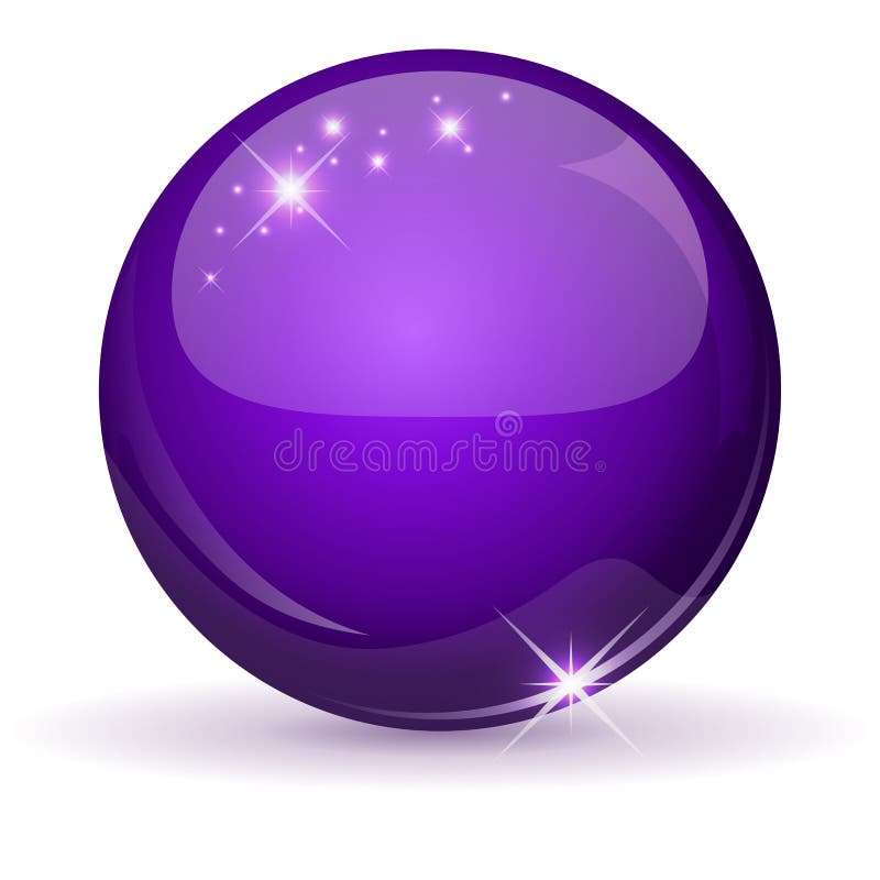 Violet glossy sphere stock vector. Illustration of glossy - 35425410