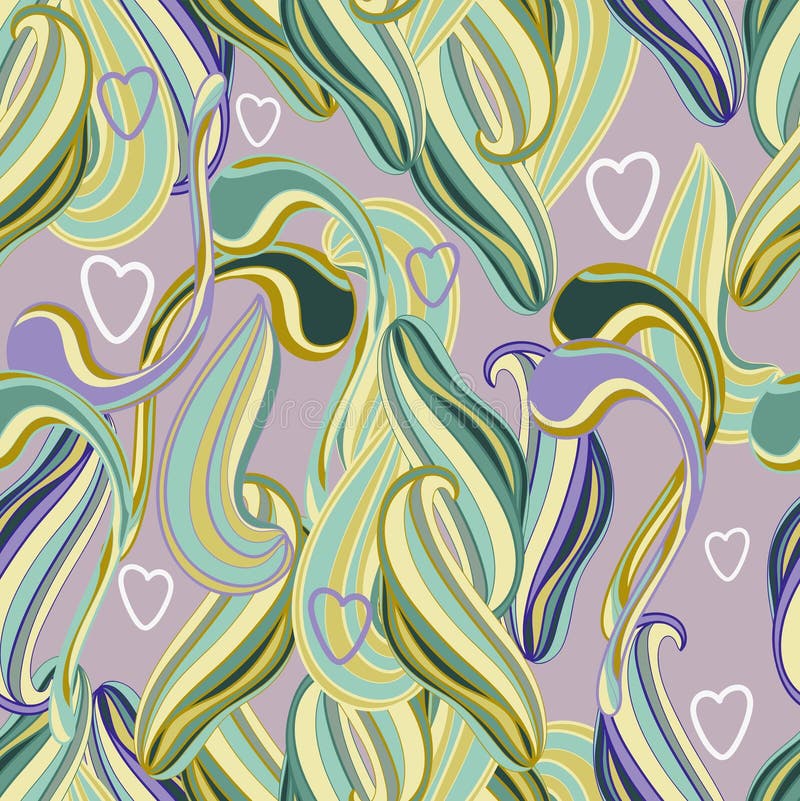 Violet and green seamless stock vector. Illustration of botanical ...