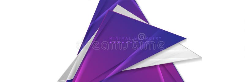 Violet and Grey Shiny Glossy Triangles Abstract Geometry Background ...