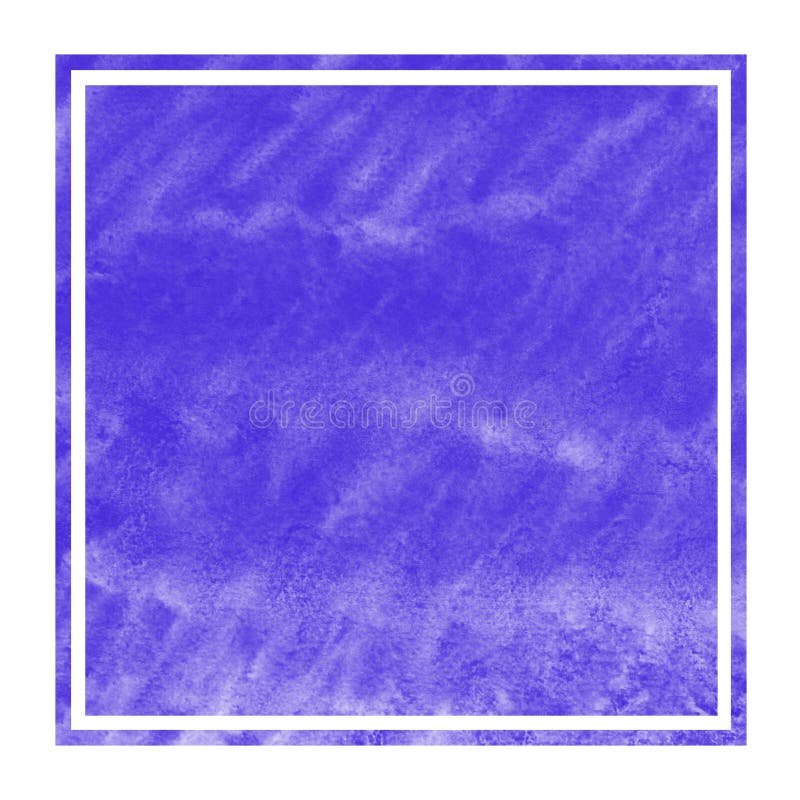 Violet Hand Drawn Watercolor Rectangular Frame Background Texture with ...