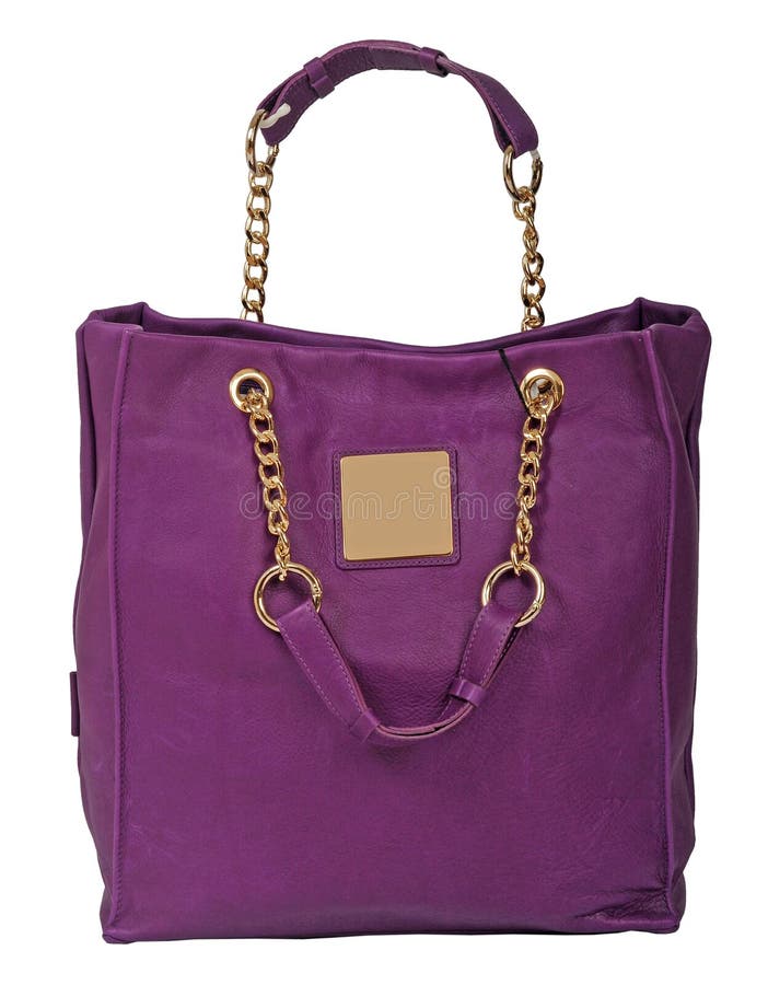 Violet handbag stock photo. Image of golden, feminine - 44035476