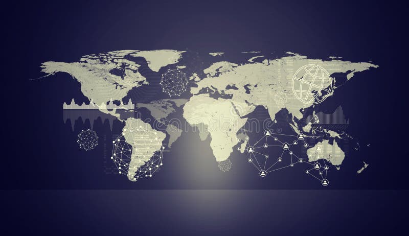 Violet Holographic Screen with Molecule Model Stock Illustration ...