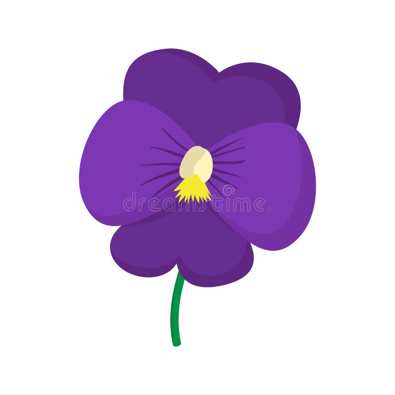 Violet icon, cartoon style stock vector. Illustration of bloom - 78929875