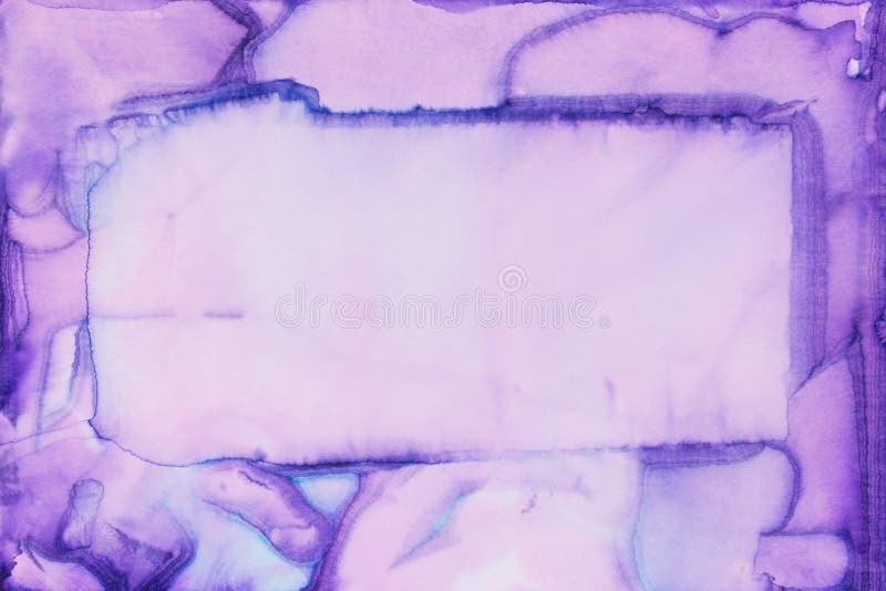 Violet Ink Watercolor Painted on Paper Background Texture Stock Image ...