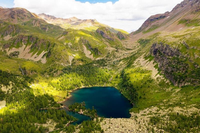 Violet Lake, Poschiavo Valley CH, Aerial Stock Photo - Image of ...