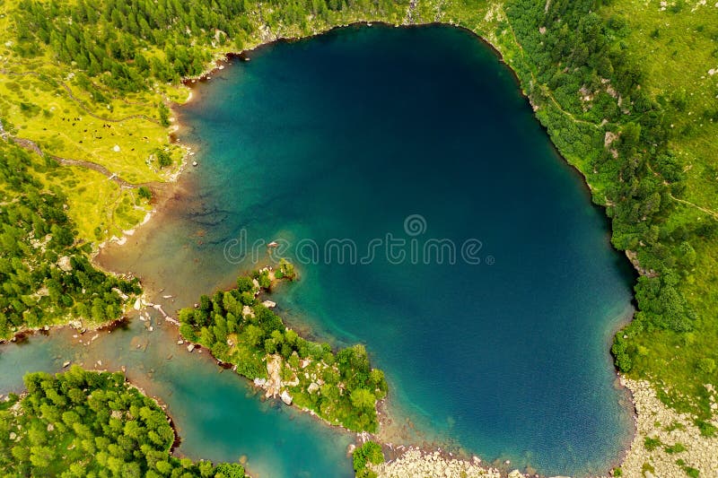 Violet Lake, Poschiavo Valley CH, Aerial Stock Photo - Image of ...