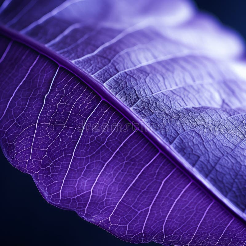 Violet Leaf Close Up: Detailed Macro Image with Organic Contours Stock ...