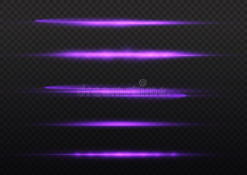 Violet Light Rays, Flash Purple Horizontal Line Stock Vector ...