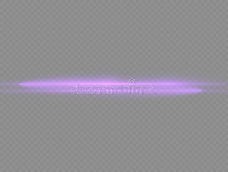 Violet Light Rays, Flash Purple Horizontal Line Stock Vector ...
