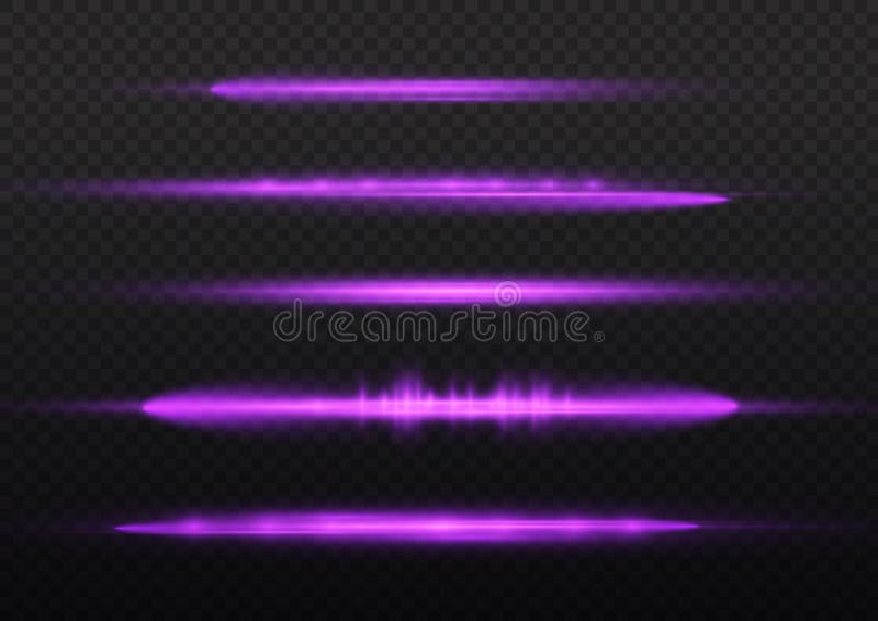 Violet Light Rays, Flash Purple Horizontal Line Stock Vector ...