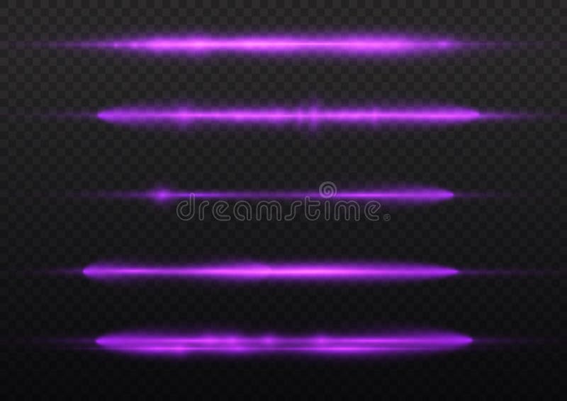 Violet Light Rays, Flash Purple Horizontal Line Stock Vector ...