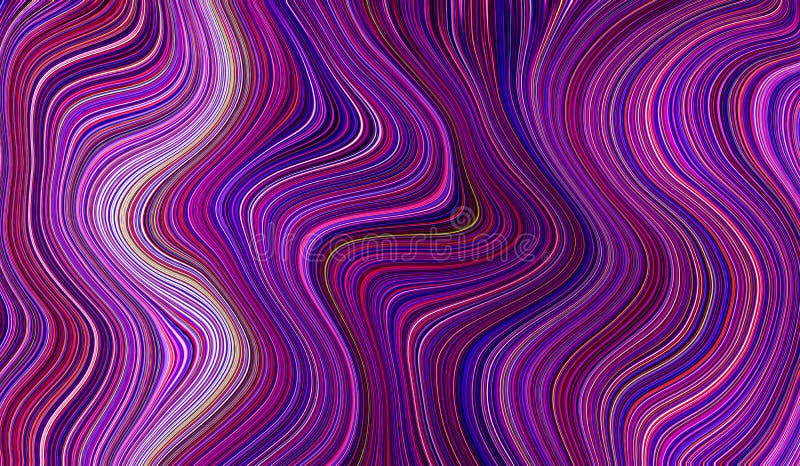 Violet Linear Background with Curves. Stock Illustration - Illustration ...
