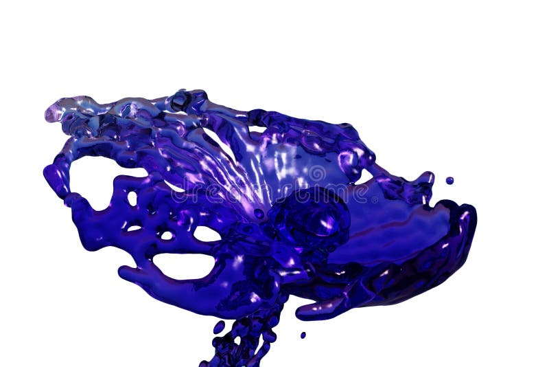 Blue Violet Crystals, Geological Shapes, 3d Object Stock Illustration ...