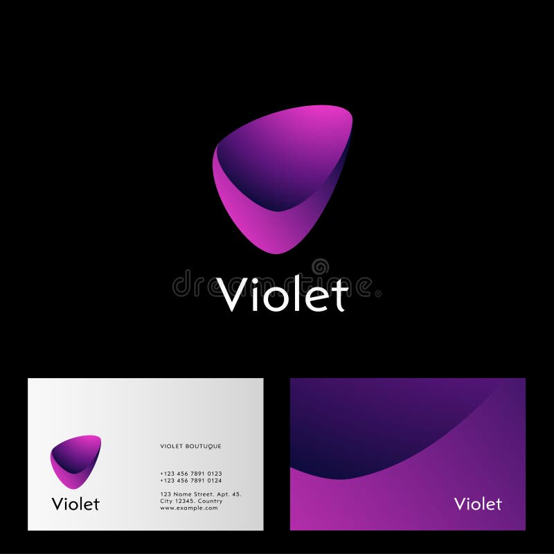 Violet Logo. V Letter. Violet Abstract Symbol. Web, User Interface Icon ...
