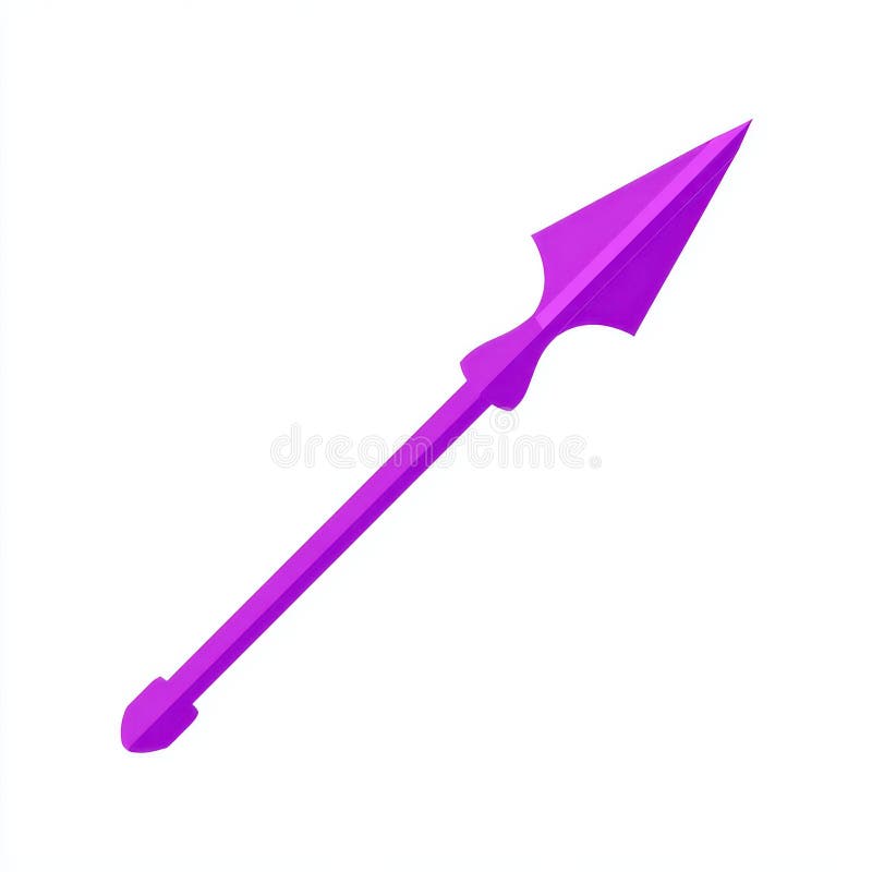 Violet Low Poly Spear on White Background Stock Illustration ...