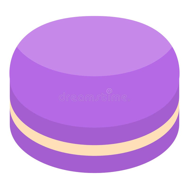 Purple Macaroon Icon, Isometric Style Stock Vector - Illustration of ...