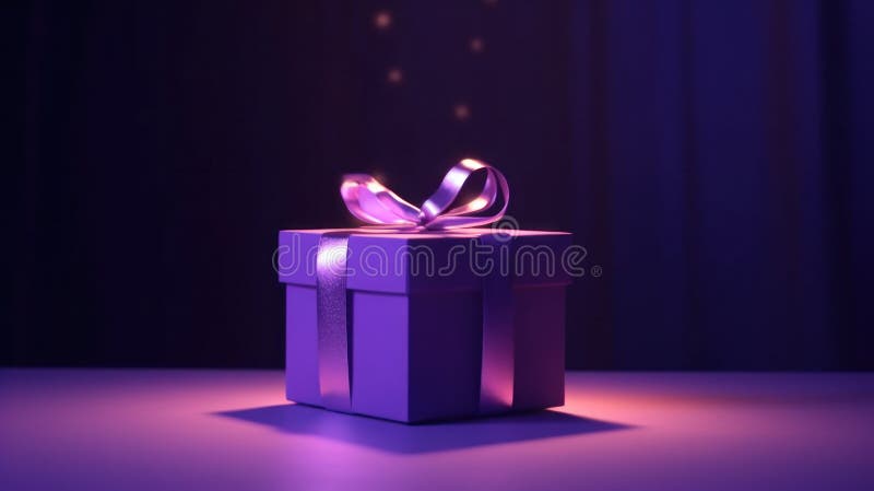 Violet Magic Gift Box. Illustration AI Generative Stock Illustration ...
