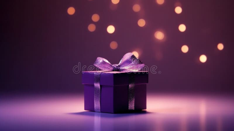 Violet Magic Gift Box. Illustration AI Generative Stock Illustration ...