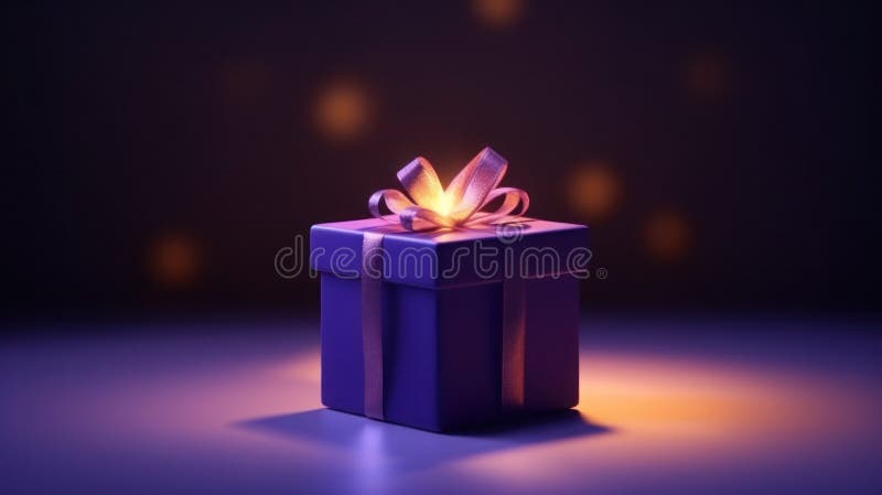 Violet Magic Gift Box. Illustration AI Generative Stock Illustration ...