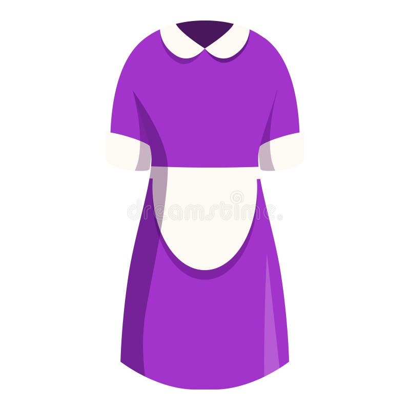 Violet Maid Uniform with White Apron and Collar Representing ...