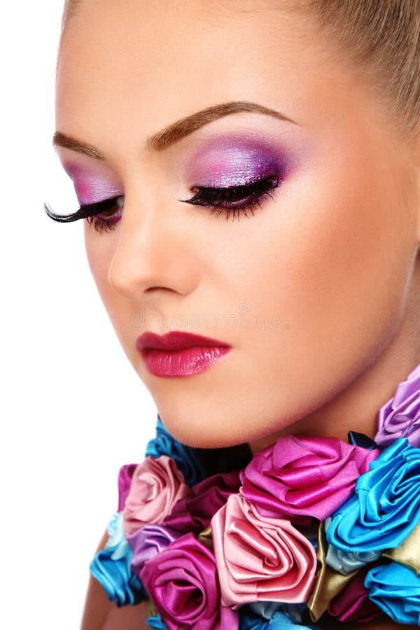 Violet makeup stock photo. Image of beautiful, scandinavian - 17867292