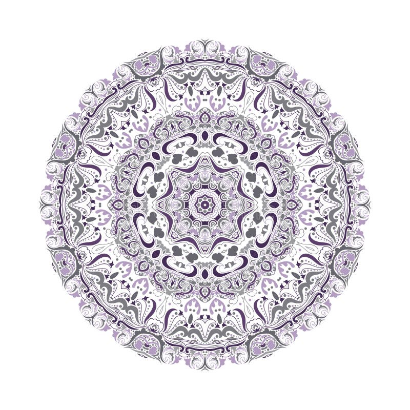 Violet Mandala Shapes, Abstract Background Stock Illustration ...