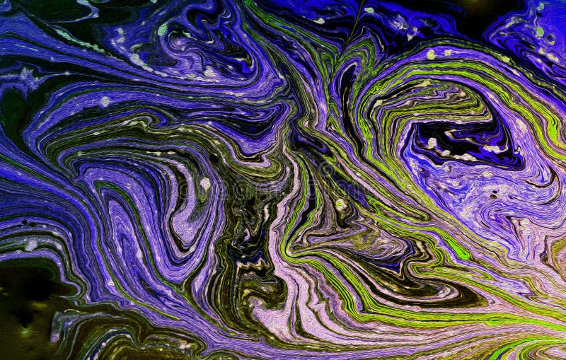 Violet Marble Abstract Background. Mixed Inks Texture with Golden ...