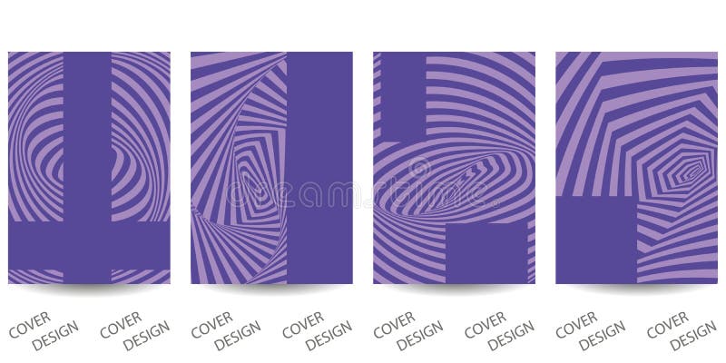 Violet Minimal Geometric Backgrounds Set.Striped Geometric Pattern with ...