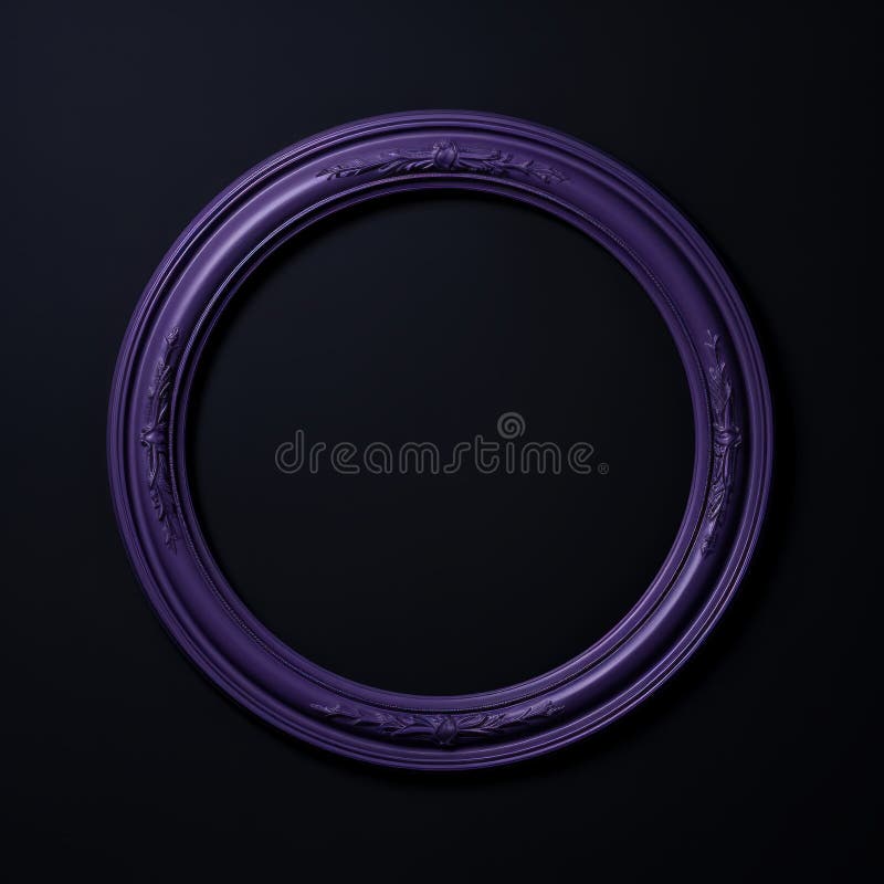 Violet Minimalistic Round Picture Frame. Stock Illustration ...