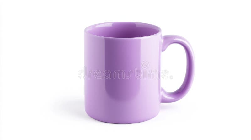 Violet Mug Mockup Isolated on White Background Stock Illustration ...