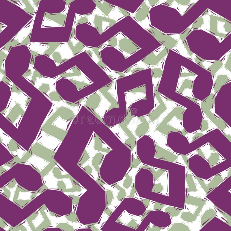 Violet Musical Notes Seamless Pattern, Geometric Contemporary St Stock ...