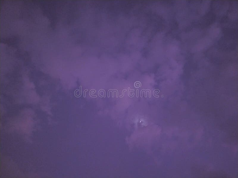 Violet Night Sky with Fluffy Clouds Stock Image - Image of dark, space ...